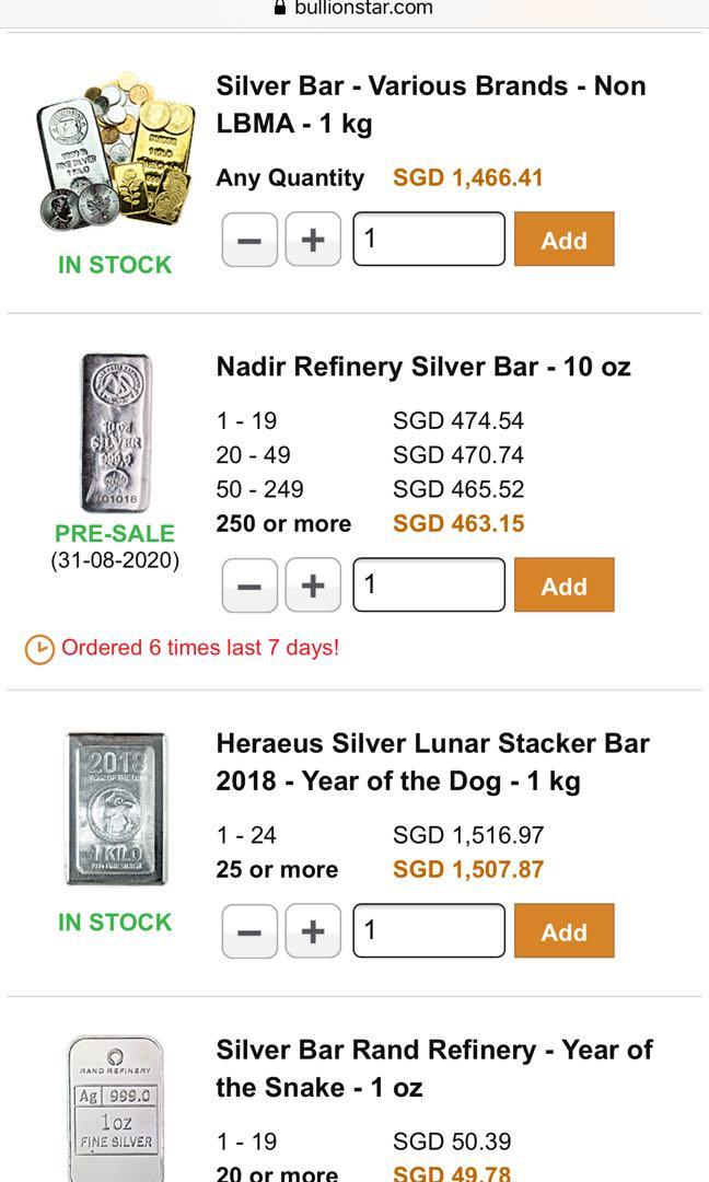Nadir silver bar- 10 Oz, Hobbies & Toys, Memorabilia & Collectibles ...