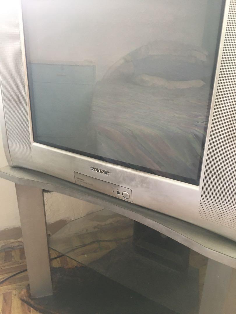 OLD SONY TV WITH TV RACK, TV & Home Appliances, Kitchen Appliances ...