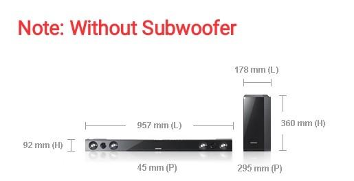 Samsung HW-D450 Powered home theater sound bar "without" wireless ...