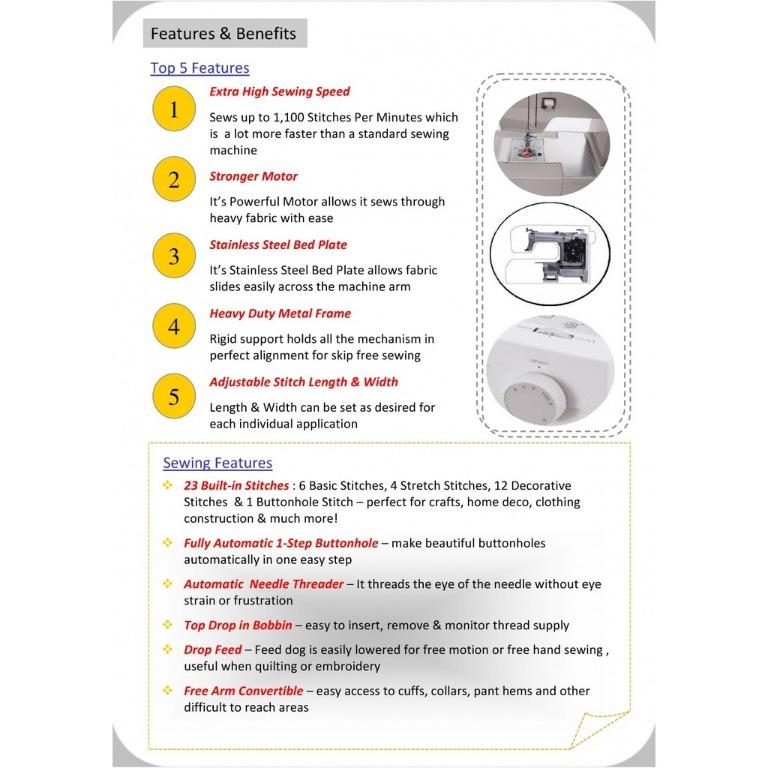 Singer 5523 Sewing Machine, Hobbies & Toys, Stationery & Craft, Craft ...