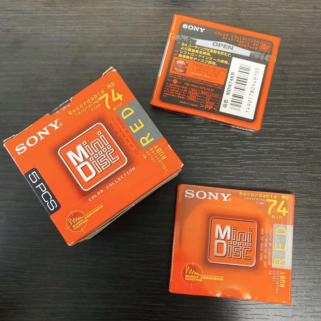 sony recordable RED md 74 mins /Lumina MDW-74 FL mini disc 未開封 MD 碟 made in Japan , 音響器材, 音樂播放裝置 ...