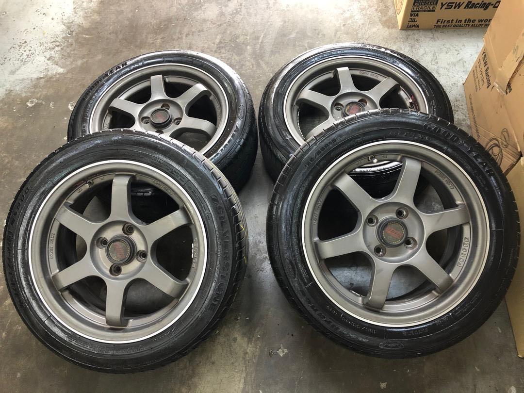 Sport rim TE37 15 x 7jj pcd100, Auto Accessories on Carousell