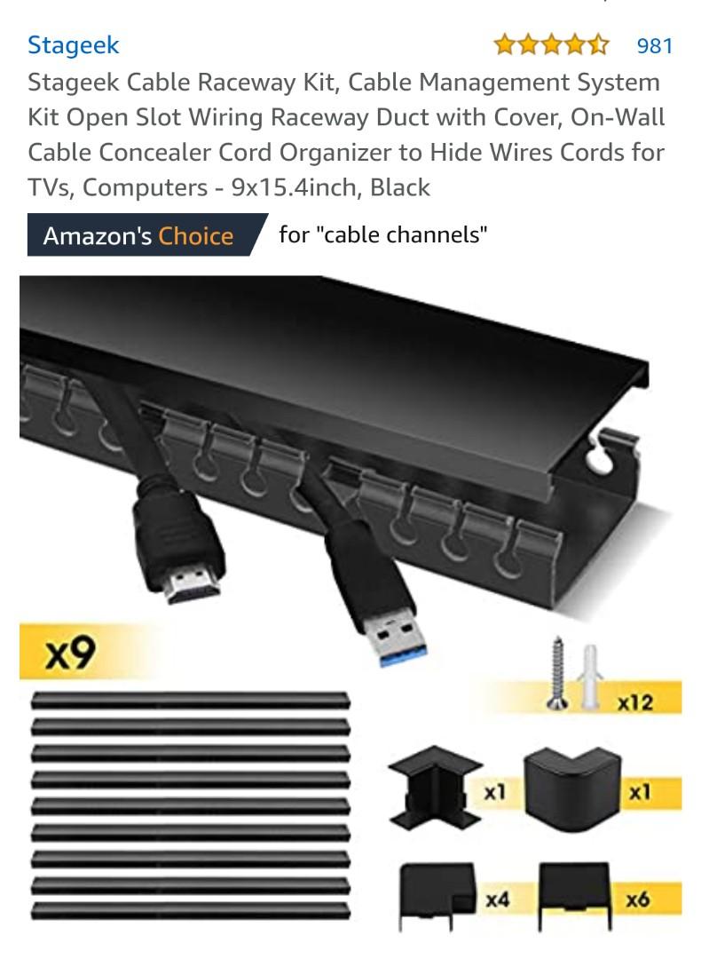 Stageek Cable Raceway Kit, Cable Management System Kit Open Slot Wiring ...