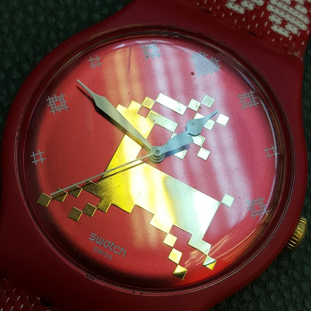 Limited Edition Christmas Swatch Swiss Made Watch, Women's Fashion ...