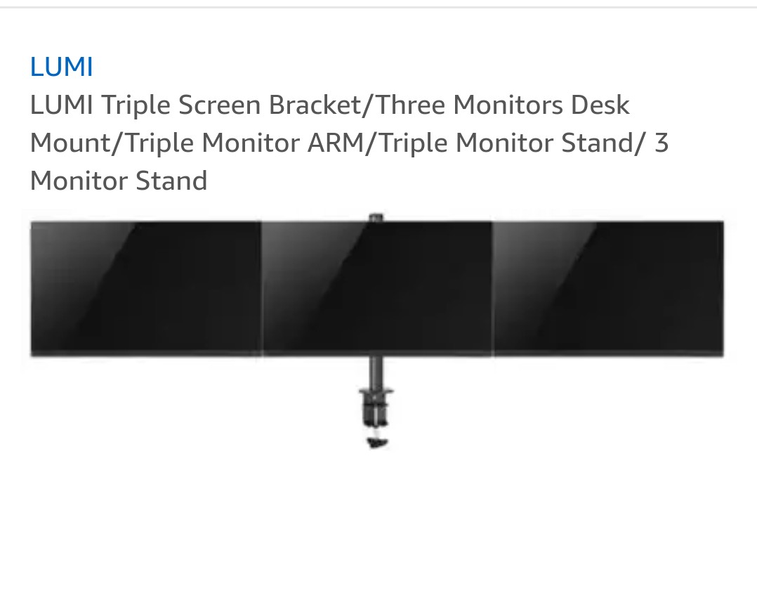 Triple screen bracket mounts three monitors, Furniture, Tables & Chairs ...