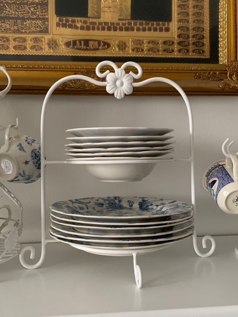 Wrought Iron Plate Rack (2 Tier) simple design, Furniture & Home Living ...