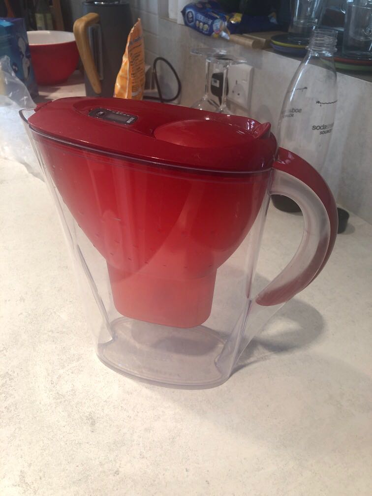 Brita Water Pitcher in Red, Furniture & Home Living, Kitchenware ...