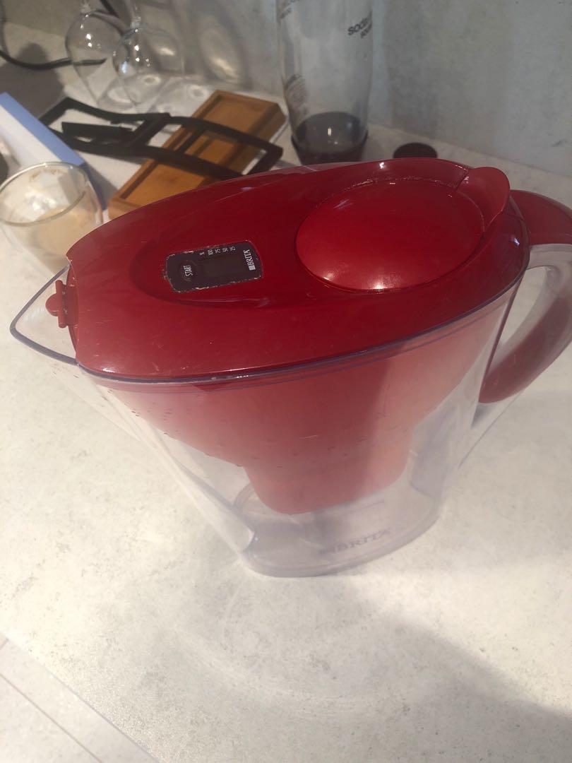Brita Water Pitcher in Red, Furniture & Home Living, Kitchenware ...
