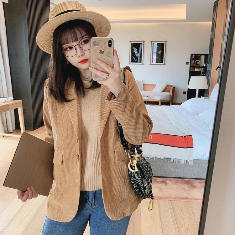 CARRIE PLUS Corduroy Oversized Blazer, Women's Fashion, Coats, Jackets ...