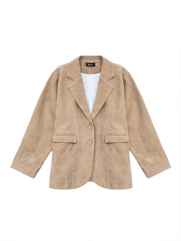 CARRIE PLUS Corduroy Oversized Blazer, Women's Fashion, Coats, Jackets ...