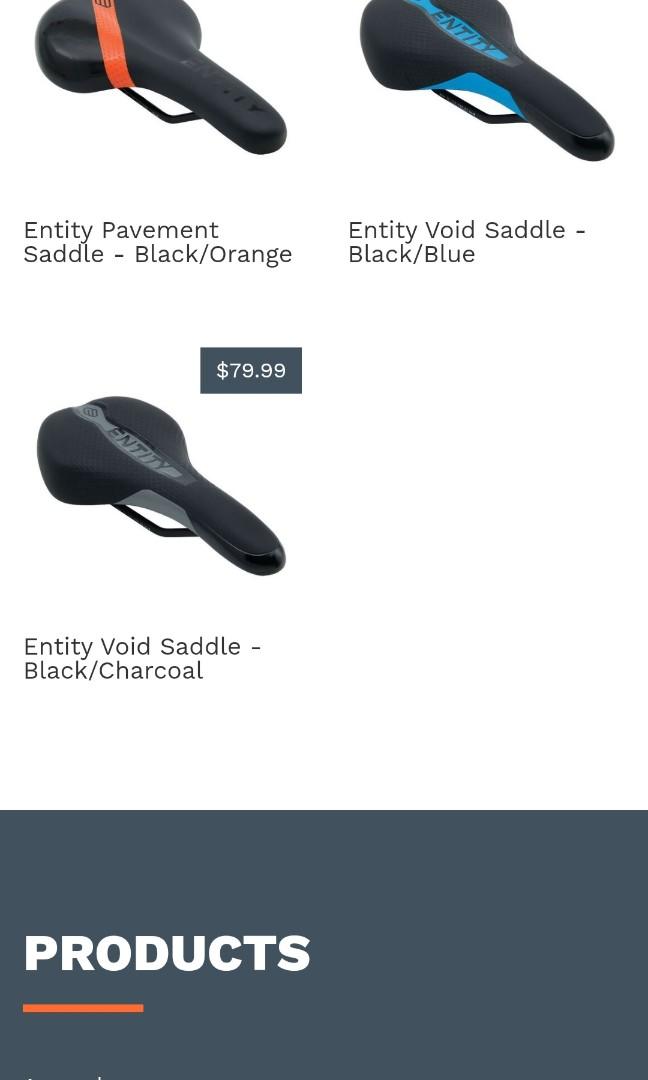 Entity Void Saddle, Sports Equipment, Bicycles & Parts, Parts & Accessories on Carousell