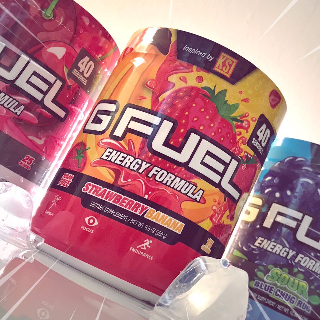 GFUEL (G FUEL) KSI’s Strawberry Banana energy drink, Food & Drinks ...