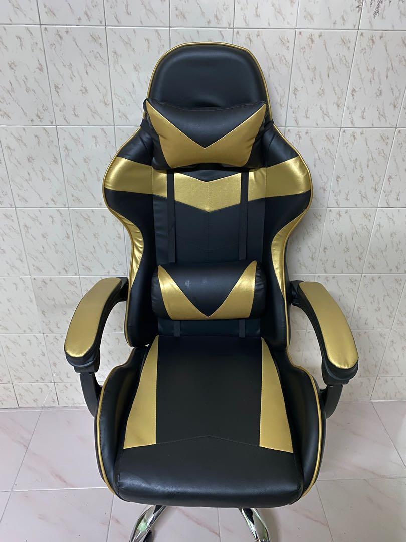 Gold Gaming Chair (New), Furniture & Home Living, Furniture, Chairs on ...