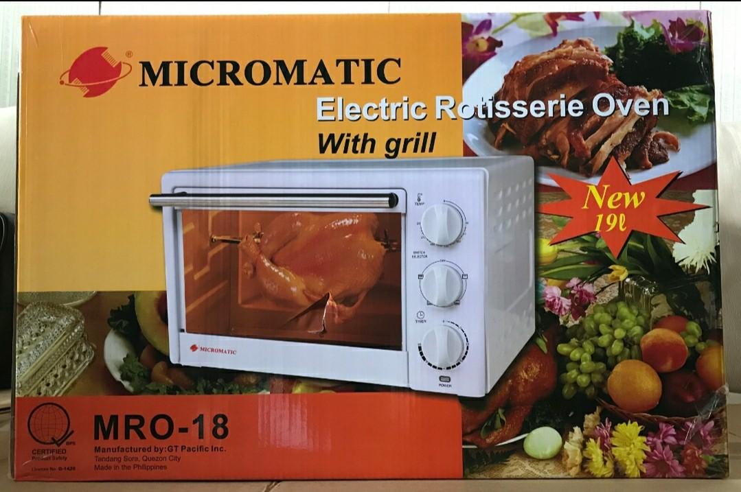 Micromatic Electric Routisserie Oven with Grill MRO-18, Furniture ...