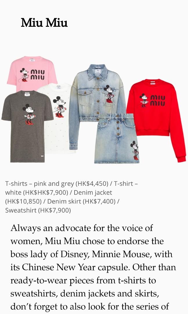 Miu Miu Mickey mouse T-shirt, Women's Fashion, Tops, Blouses on Carousell