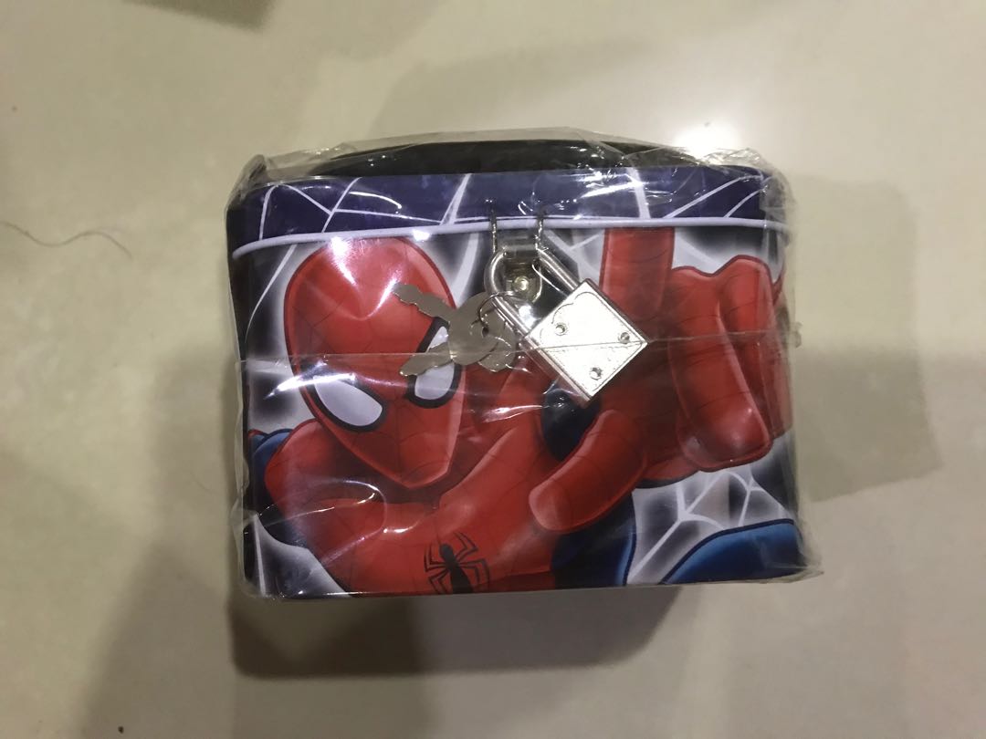 Spider man coin bank box, Toys & Games, Others on Carousell