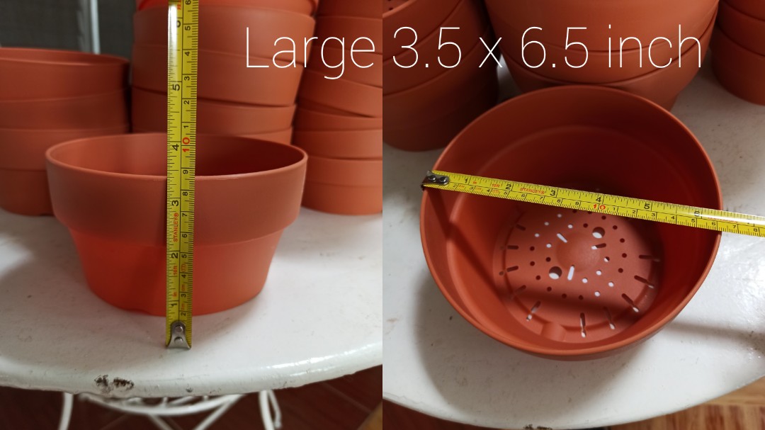 Terracotta colored plastic pot large, Furniture & Home Living ...