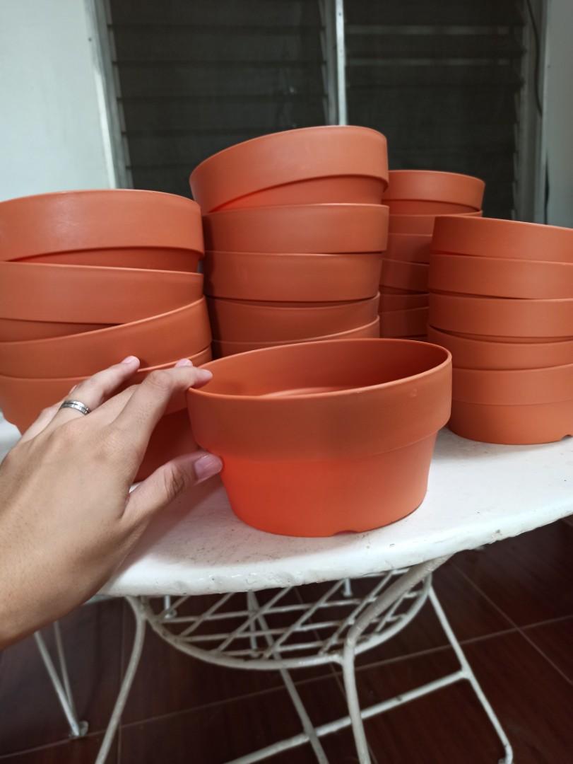 Terracotta colored plastic pot large, Furniture & Home Living ...