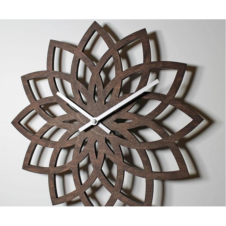 Wooden lotus clock, Furniture, Others on Carousell