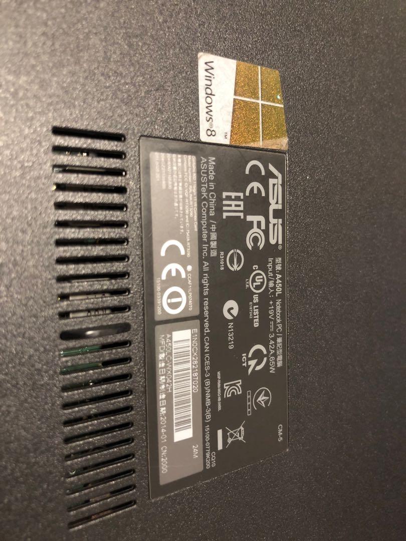 Asus A450L i5 Nvidia Graphic Card, Computers & Tech, Laptops ...