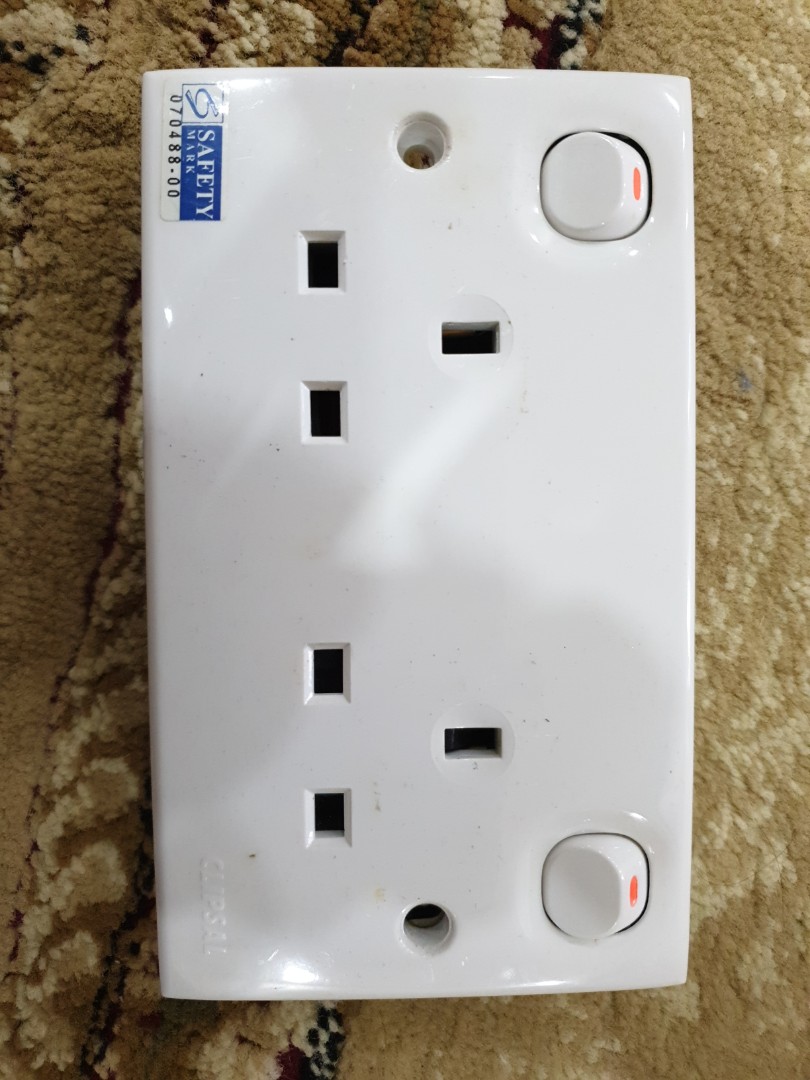 Double Power Socket Clipsal with Safety Mark, TV & Home Appliances ...