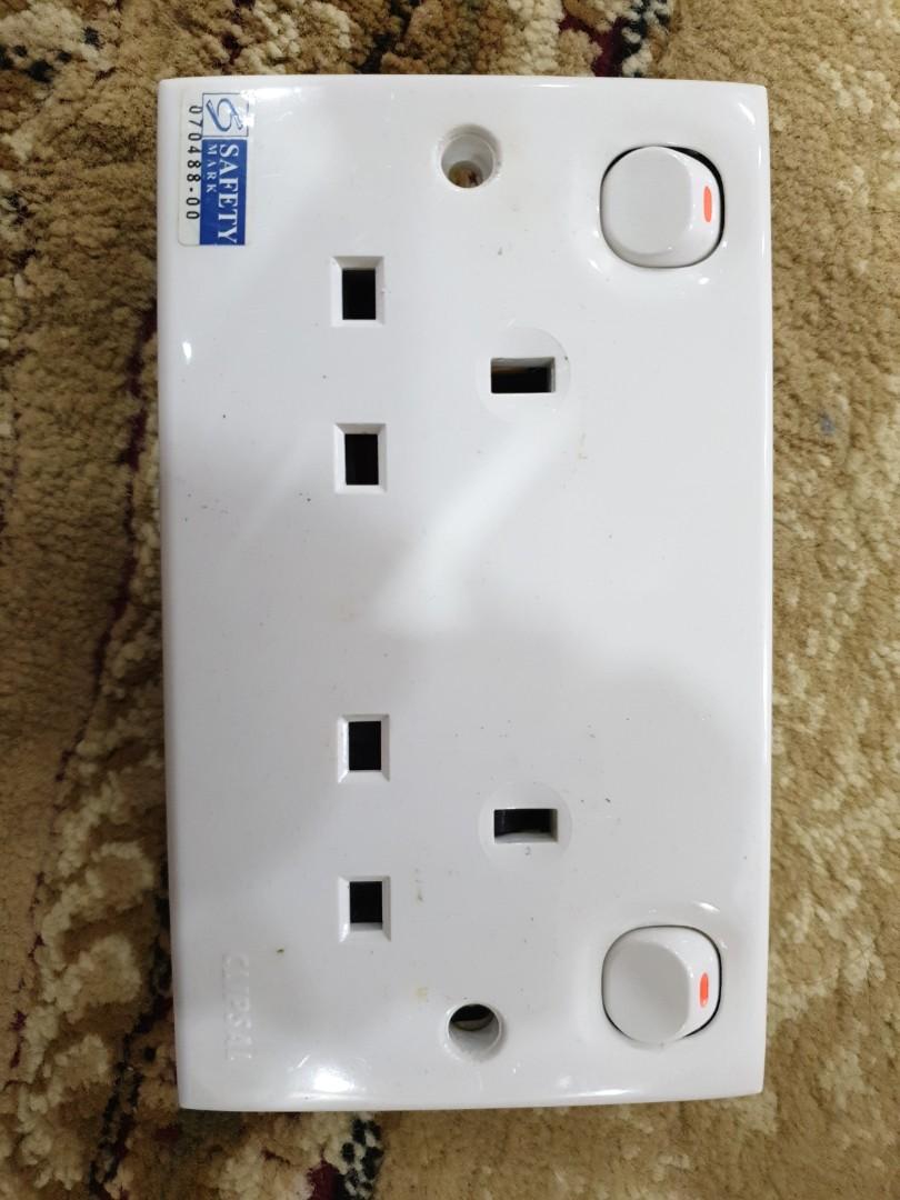 Double Power Socket Clipsal with Safety Mark, TV & Home Appliances ...