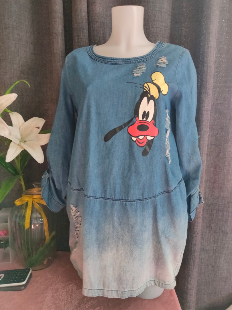 Goofy Denim Dress, Women's Fashion, Dresses & Sets, Dresses on Carousell