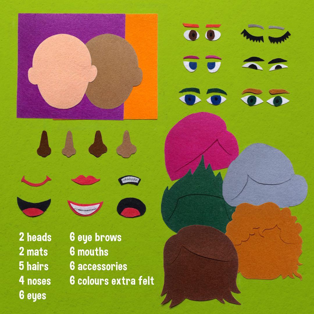 Personalised felt face puzzles- Set 2, Babies & Kids, Baby Nursery ...
