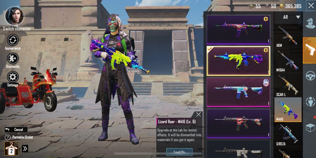 Pubg Mobile Acc for sale -M4 Lizard lvl 6 -M4 Fool lvl 4 -Akm Hellfire ...