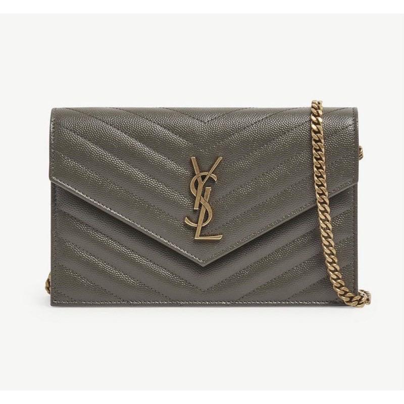 SAINT LAURENT 🇬🇧 YSL WOC Monogram leather chain wallet 聖羅蘭, 她的時尚, 包包、錢包 ...