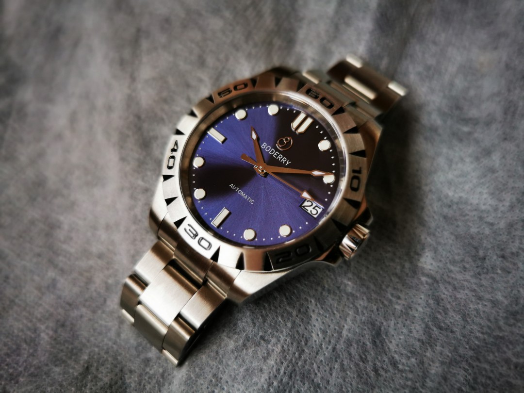 Sunburst Blue Dial Automatic Watch, Men's Fashion, Watches ...