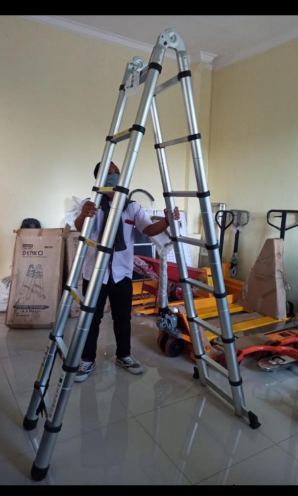 Tangga Alumunium Teleskopik 3,8 Meter Double Lipat Merk Denko Di ...