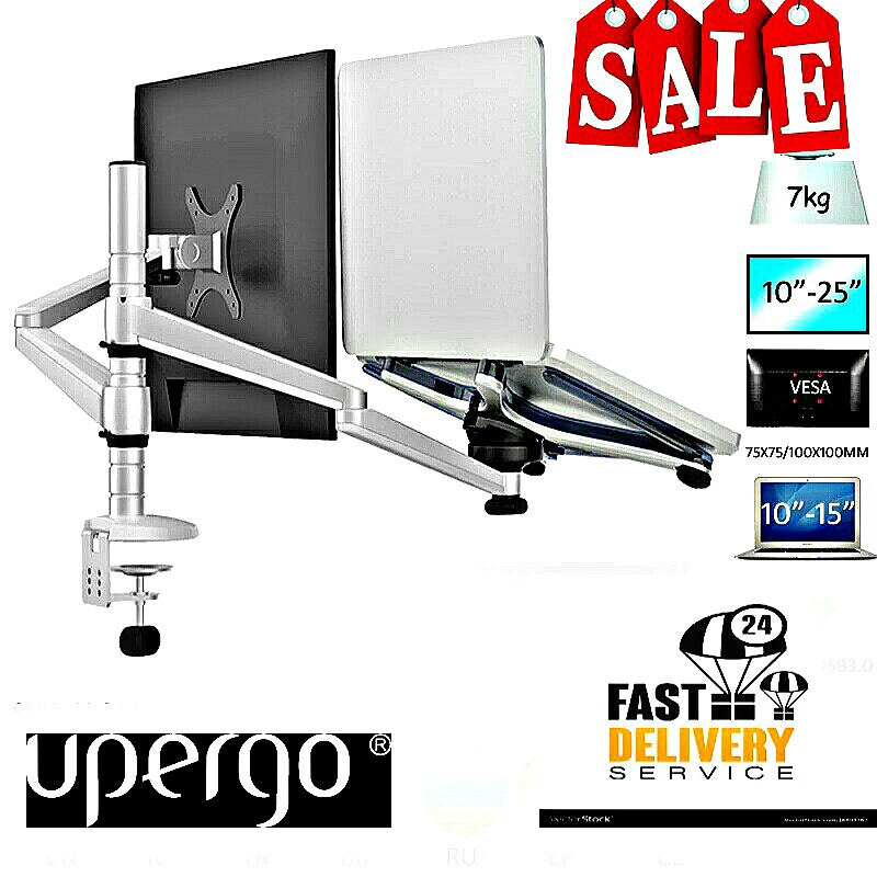 Upergo OA-7X Multimedia Desktop Dual Arm 27inch LCD Monior Holder+ ...