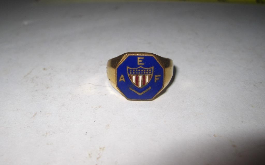Antique WWI AEF American Expeditionary Forces 14K Gold Shell Enamel ...