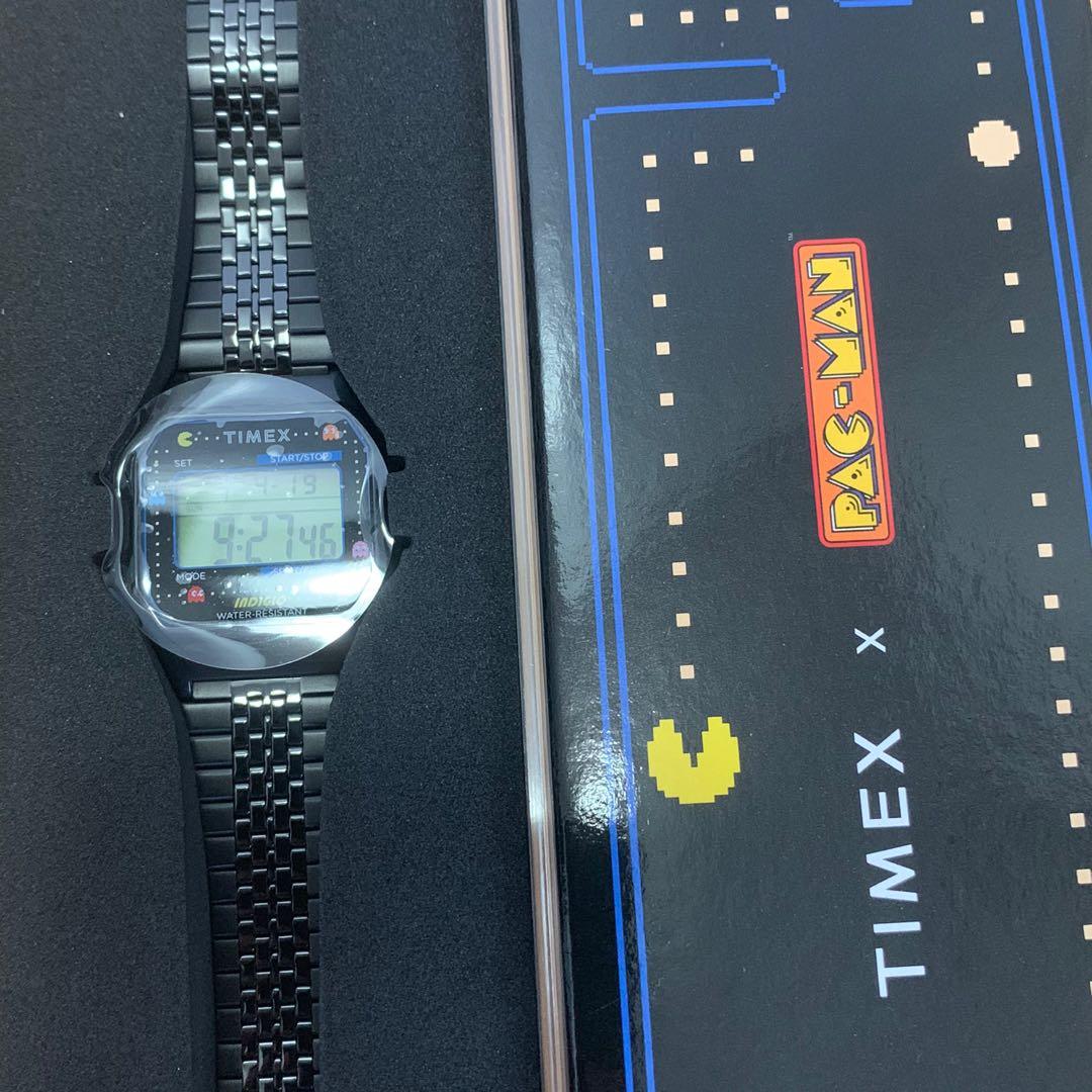 Retro Timex T80 x PAC-MAN Digital Black Stainless Steel Bracelet ...