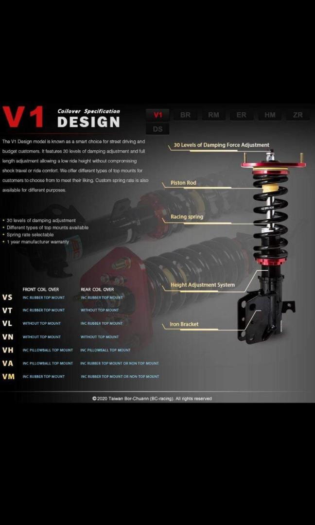 Civic FD BC V1 coilovers, Car Accessories, Accessories on Carousell
