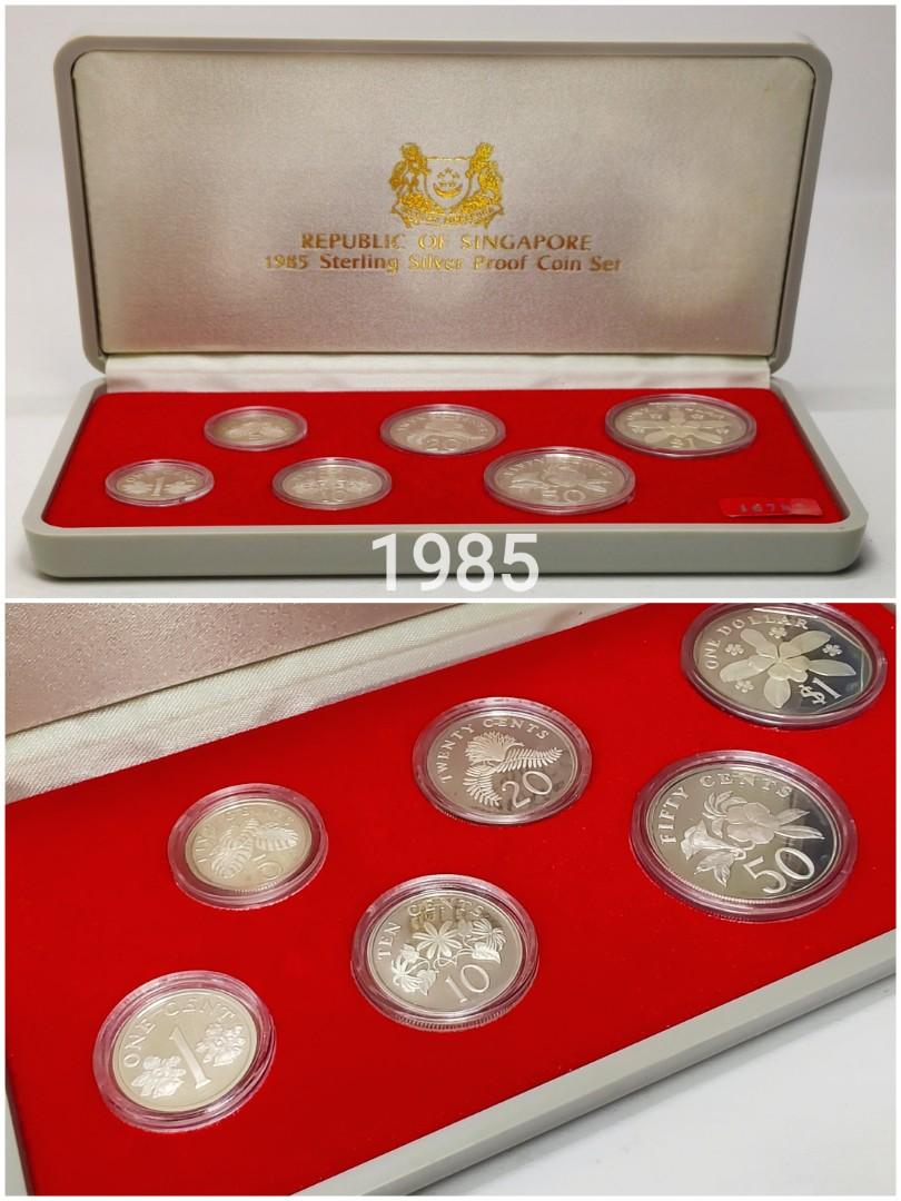Singapore Sterling Silver Proof Coin Sets 1977, 1981-1985 & 1990, 1990/1992 Silver Proof Coins ...