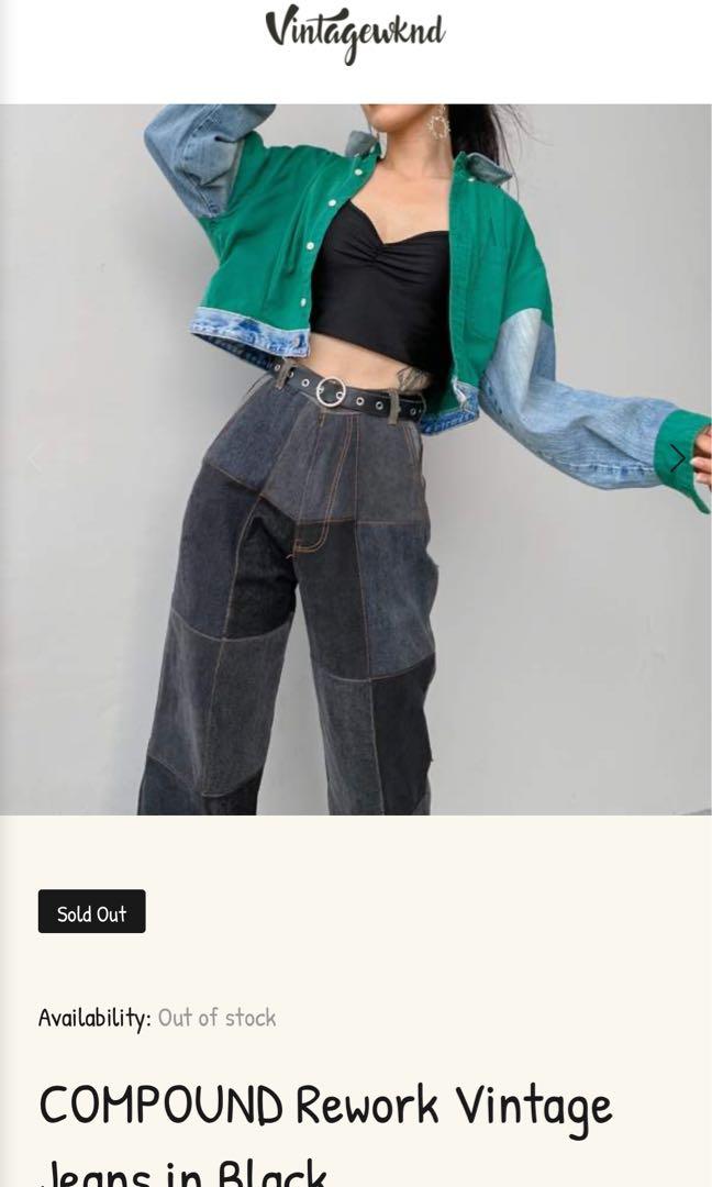 COMPOUND Rework Vintage Jeans in Black, Women's Fashion, Bottoms, Other ...