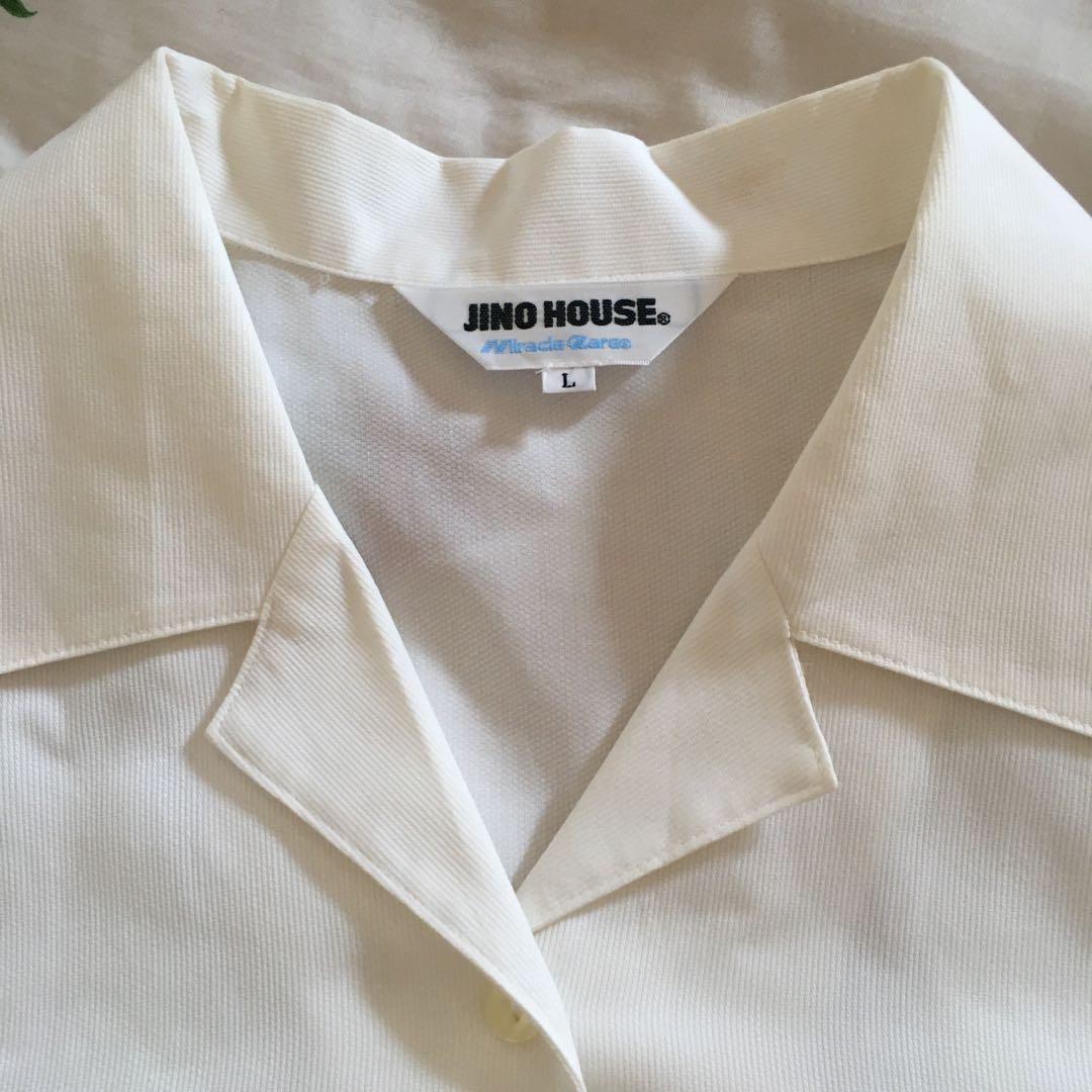 Jino house top / kemeja putih, Fesyen Wanita, Pakaian Wanita, Atasan di Carousell