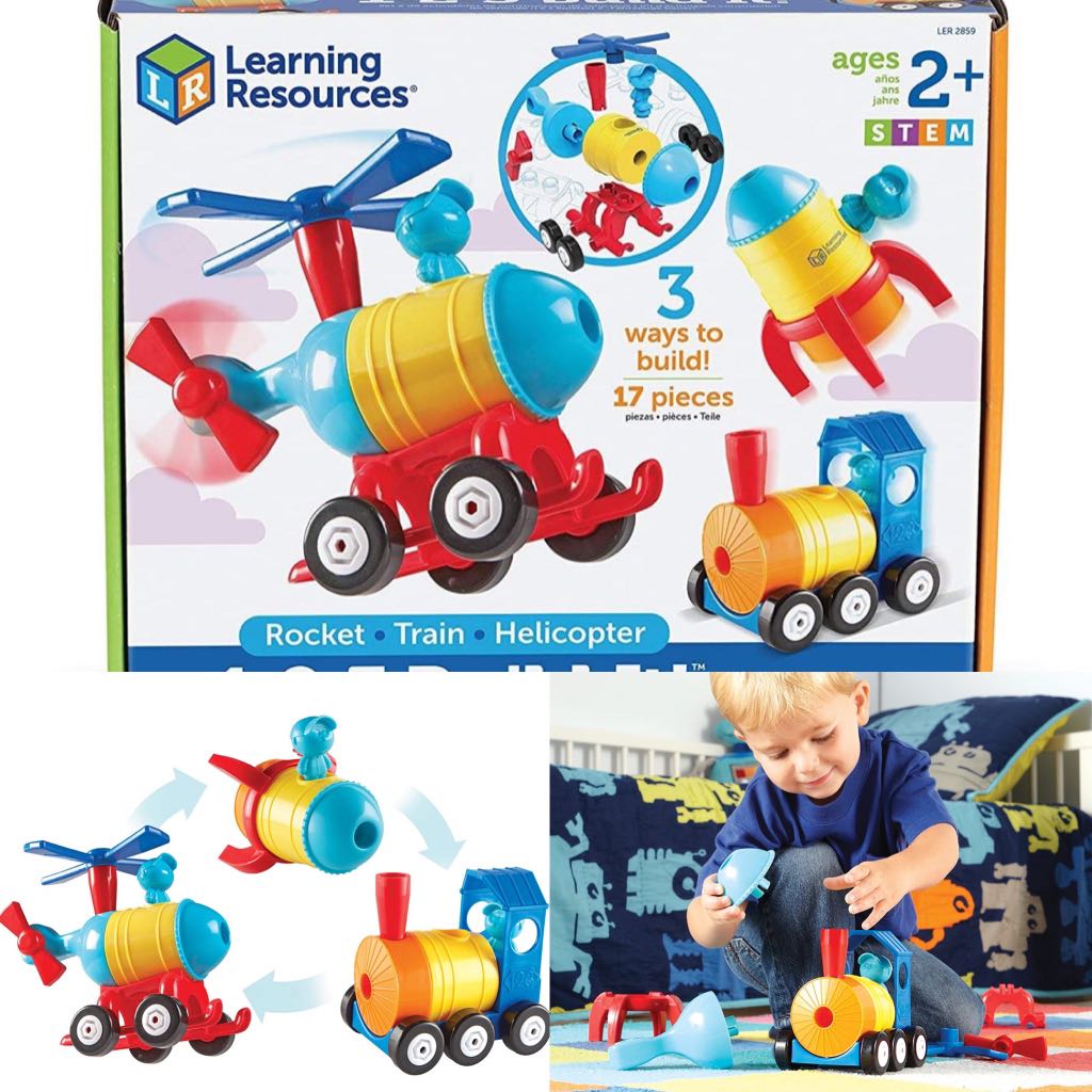 Learning Resources Rocket.Train.Helicopter Stem, 兒童＆孕婦用品, 嬰兒玩具 - Carousell