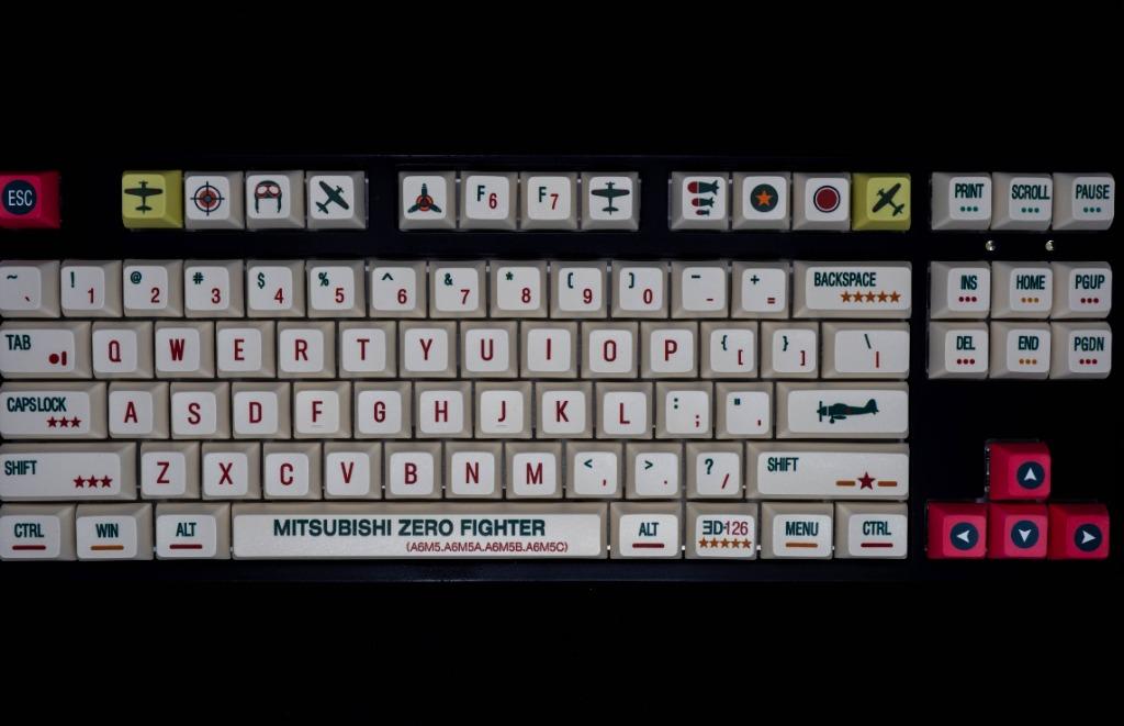 Mitsubishi Zero Fighter PBT Keycaps / Gameboy Retro Keycaps Full Set ...