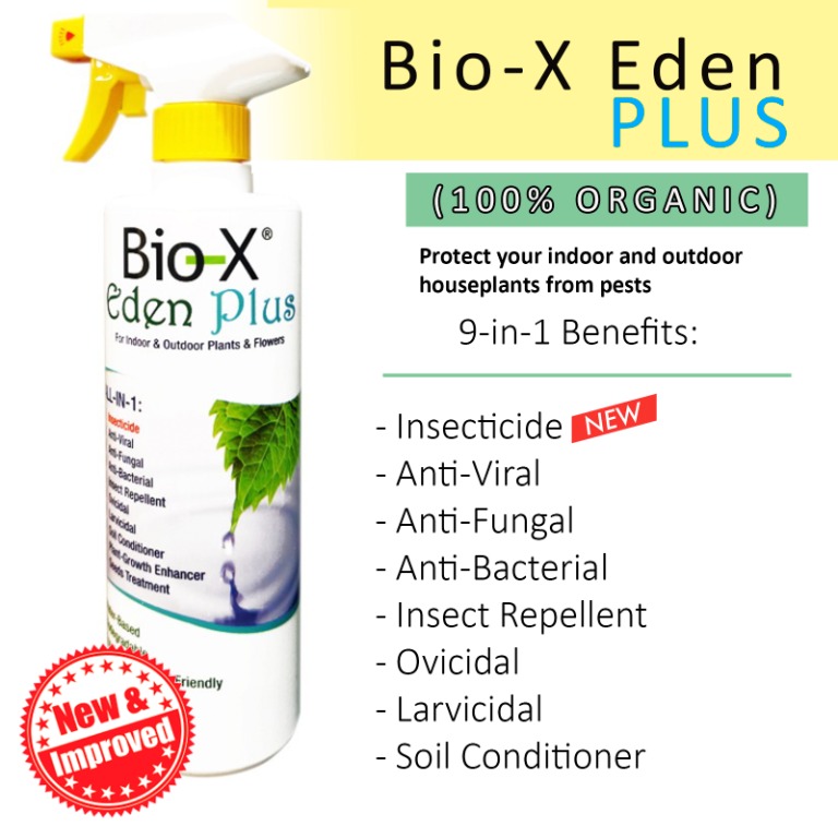 Bio-X Eden PLUS - 100% Organic Pesticide for Plants & Flowers 500ML, Furniture & Home Living ...