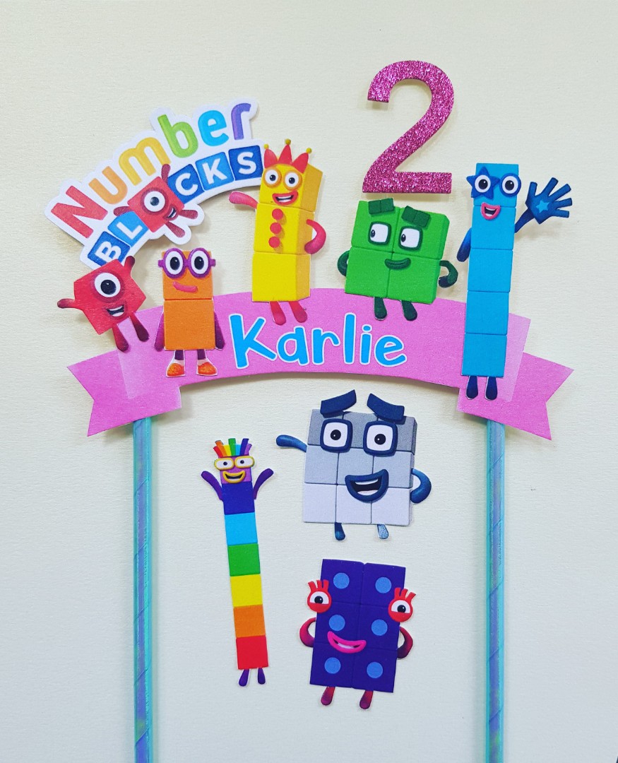 Number Blocks Cake Topper Customized Name Birthday Decoration, Hobbies ...