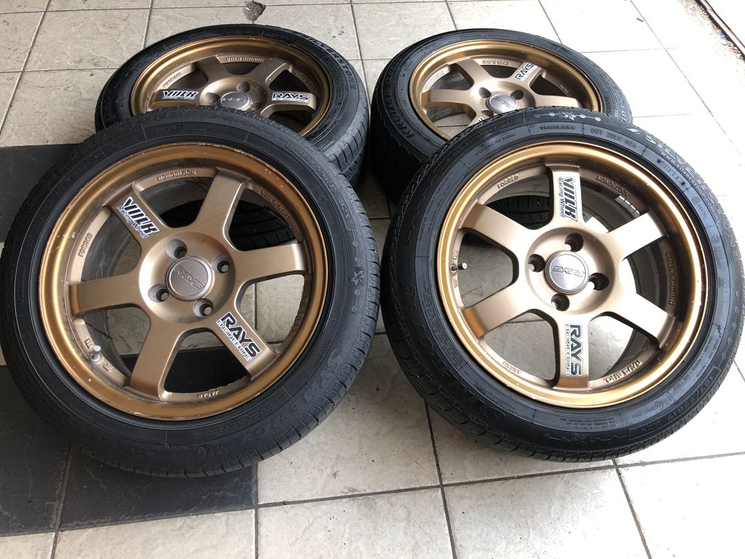 Rim TE37 15 pcd100, Auto Accessories on Carousell