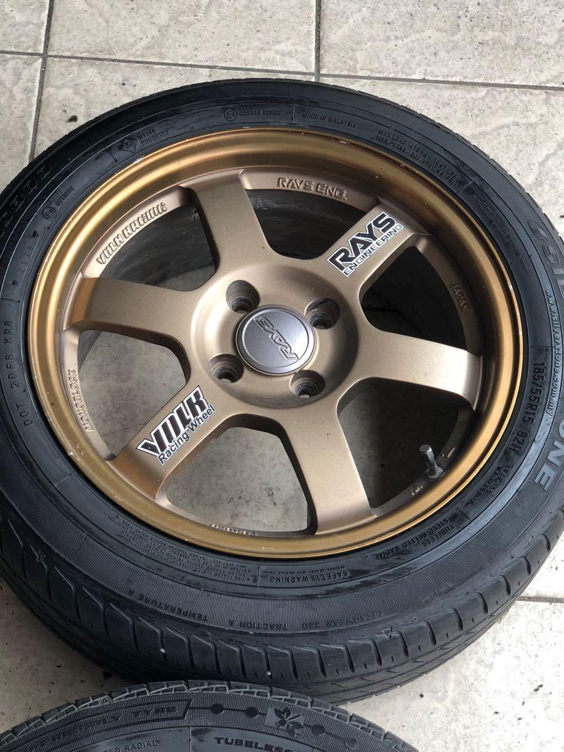 Rim TE37 15 pcd100, Auto Accessories on Carousell