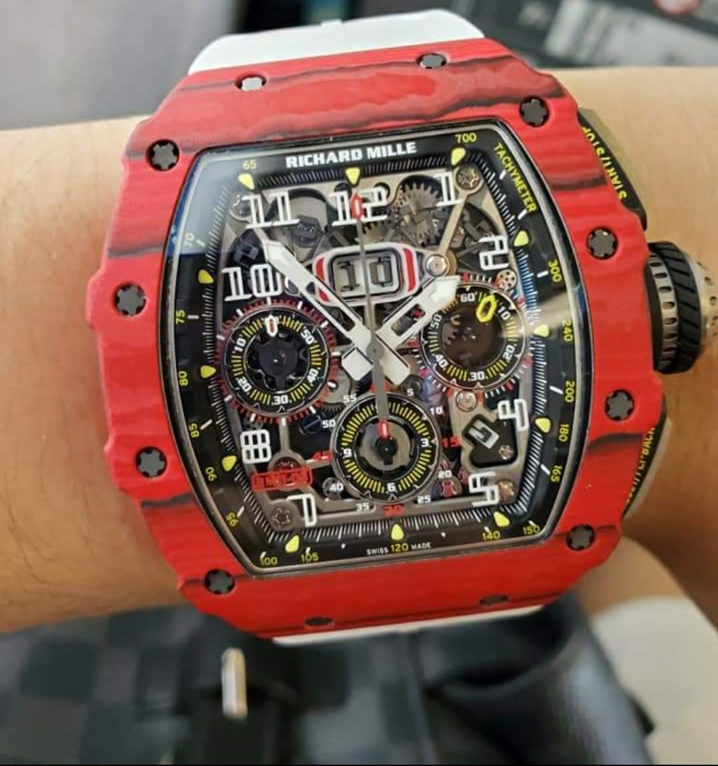 RM 11-03 FQ TPT 紅魔 理查德•米勒 RICHARD MILLE RM 11 03 飛返計時 年曆顯示, 名牌精品, 精品手錶在旋轉拍賣