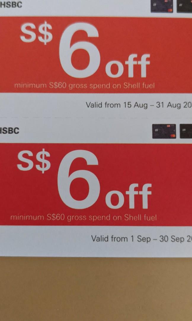 Shell petrol voucher $6 off $60 (times 3), Tickets & Vouchers, Vouchers ...