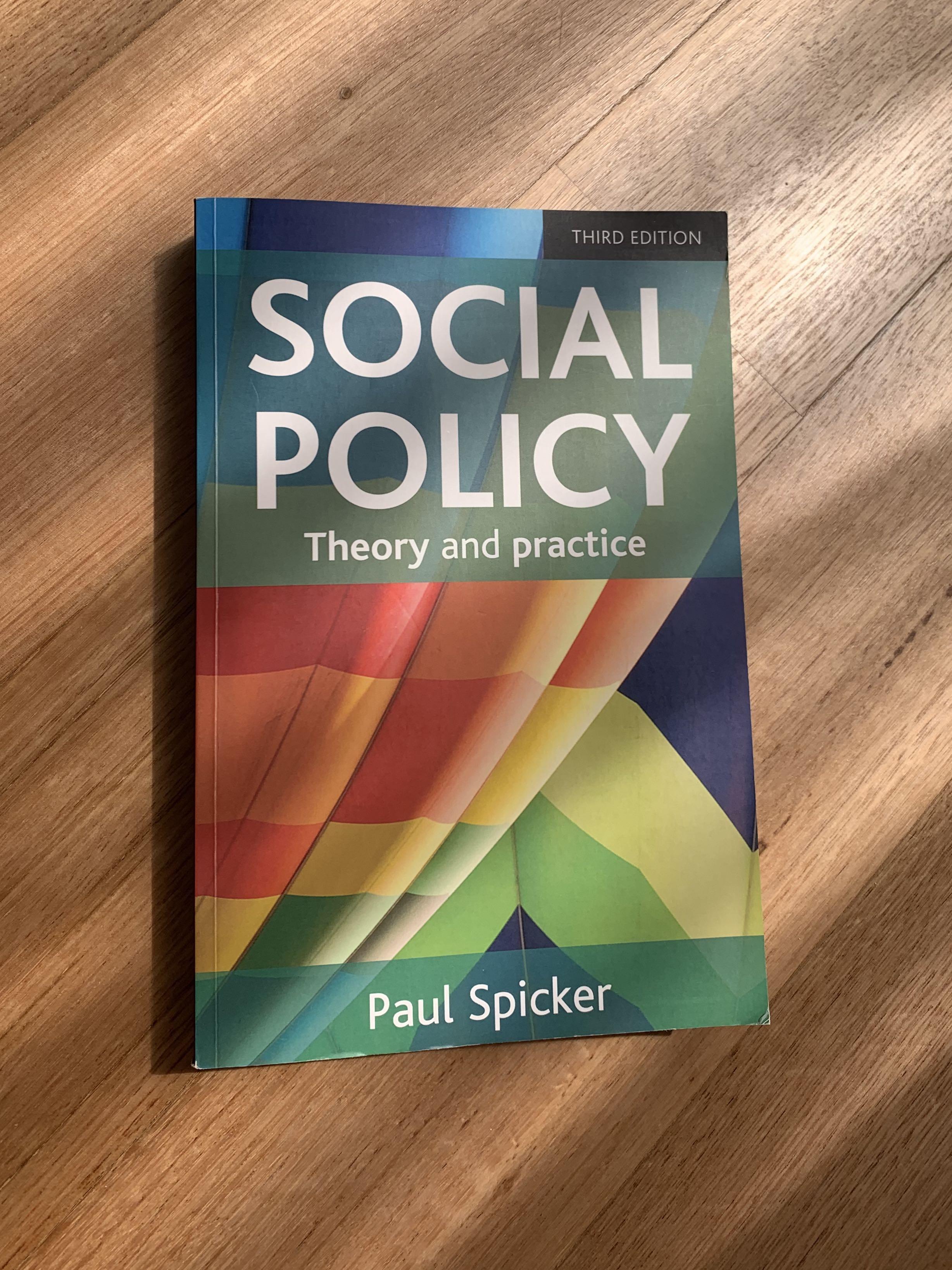 Social Policy Theory and Practice by Paul Spicker, Hobbies & Toys ...