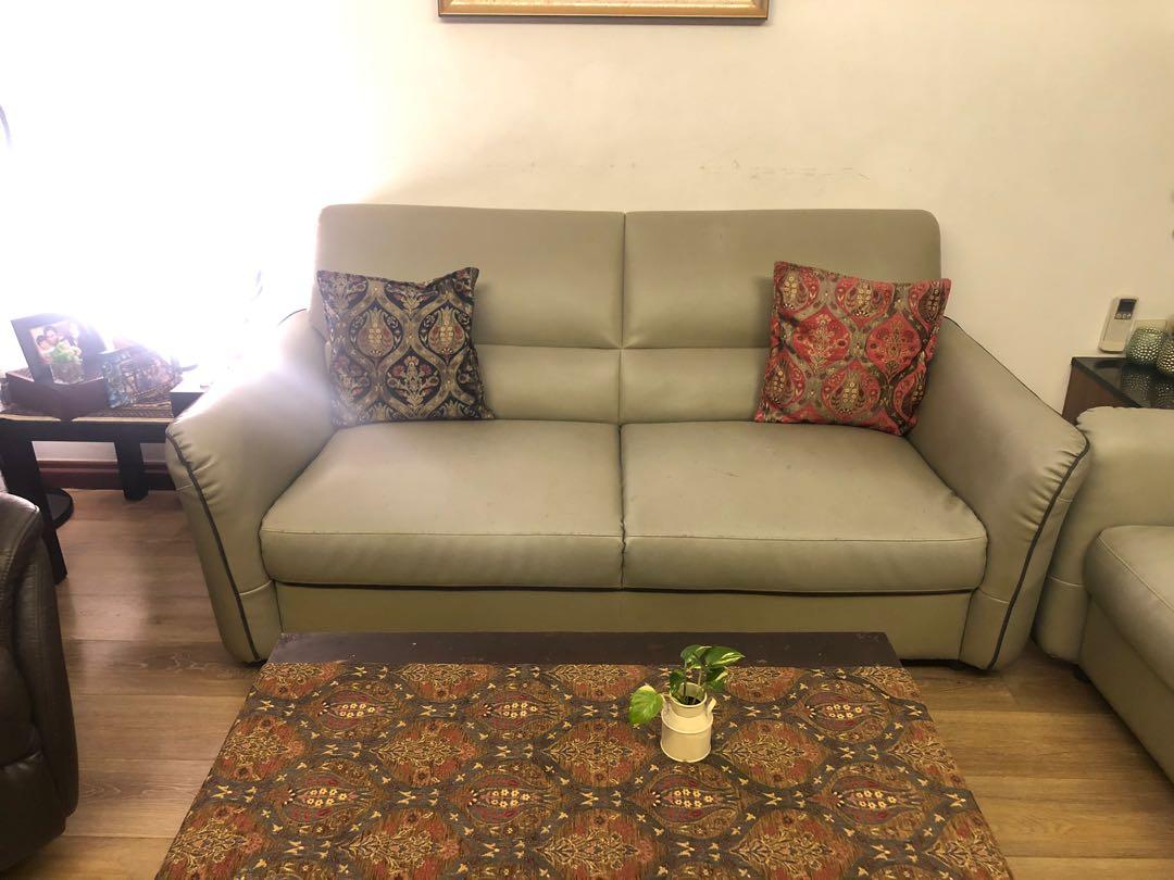 Sofa from Courts Singapore & Teak Centre Table (Complimentary ...