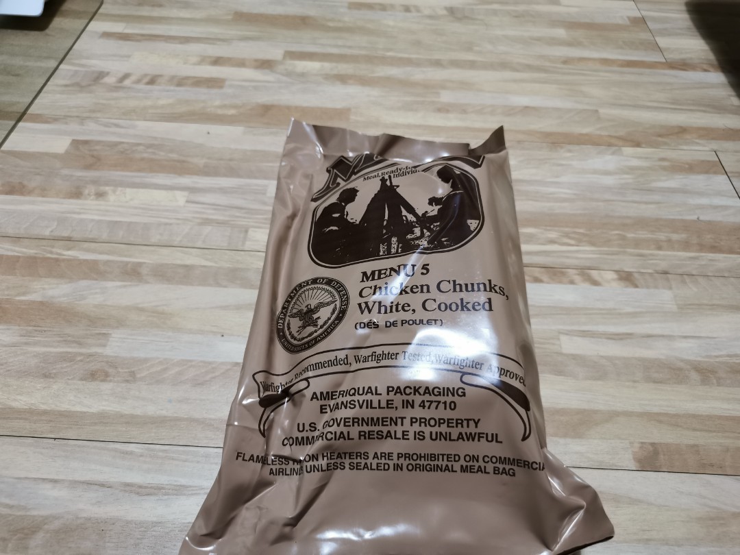 US MRE 2019 MENU 5 Chicken chunks, white, cooked, Food & Drinks ...